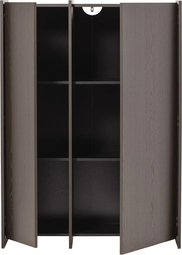 Tmavě hnědá skříňka v dekoru jasanu 102x140x44 cm Brock – WOOOD