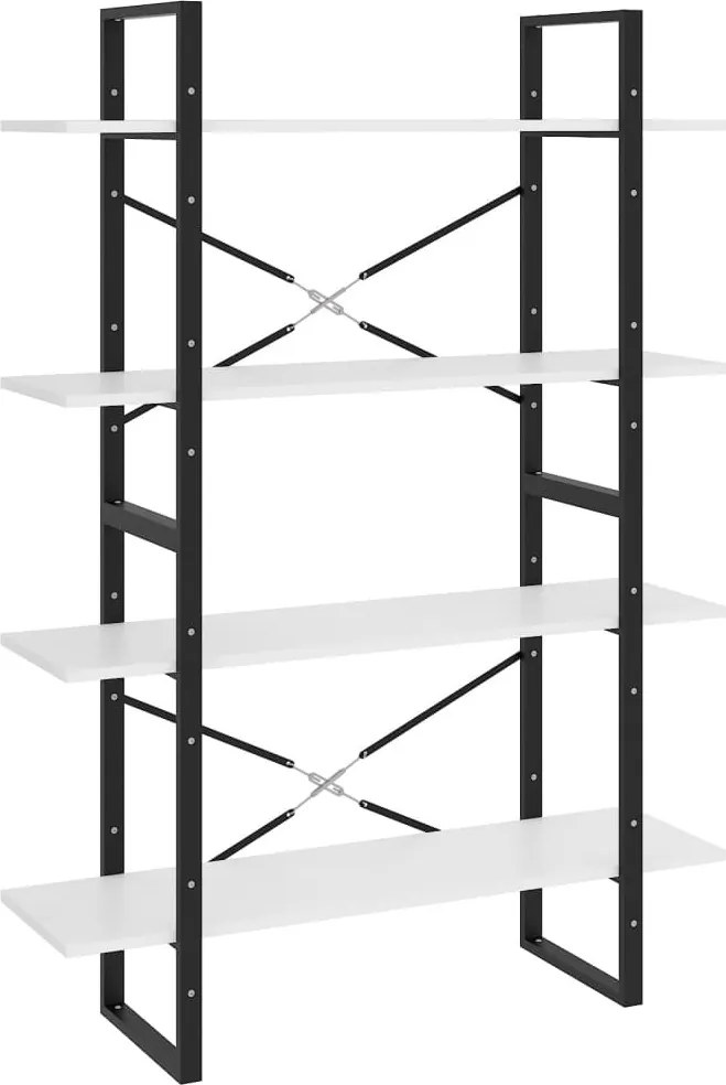 vidaXL Knihovna se 4 policemi 100 x 30 x 140 cm dřevotříska [806477] Barva: Betonová šedá