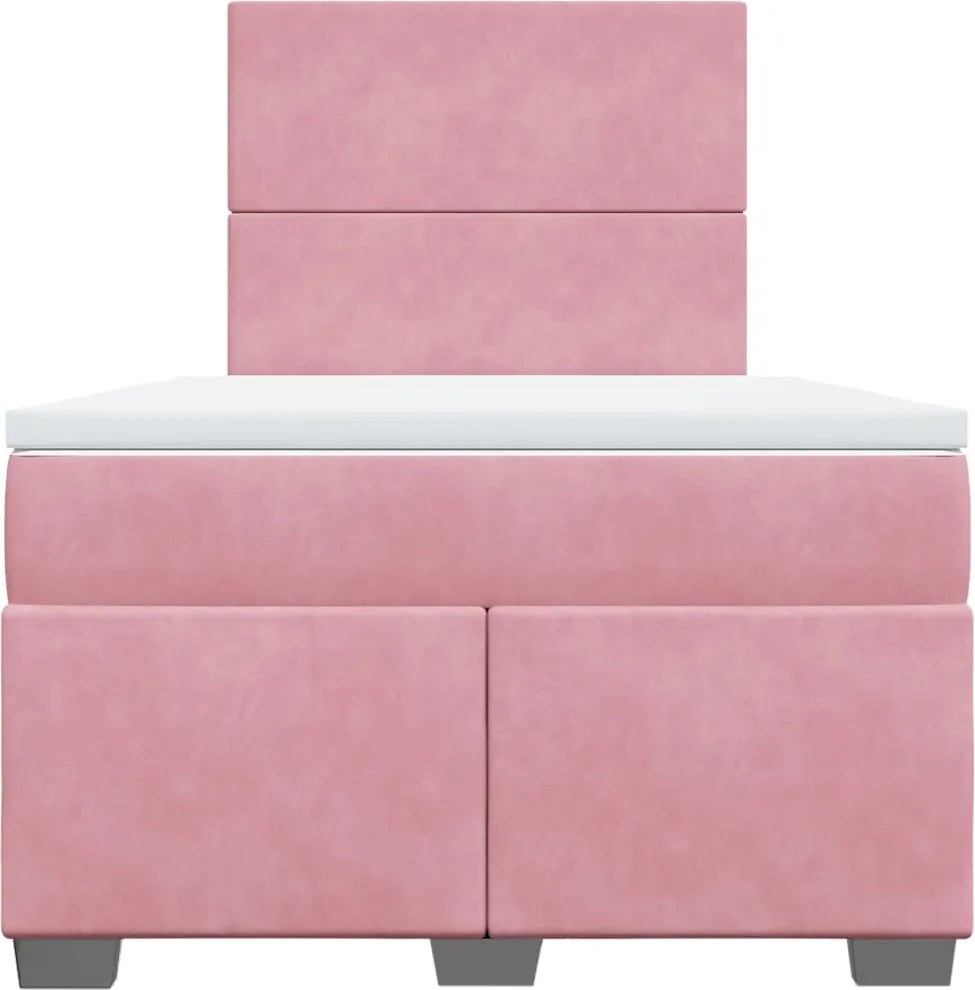 Box spring postel s matrací růžová 120 x 200 cm samet 3293181