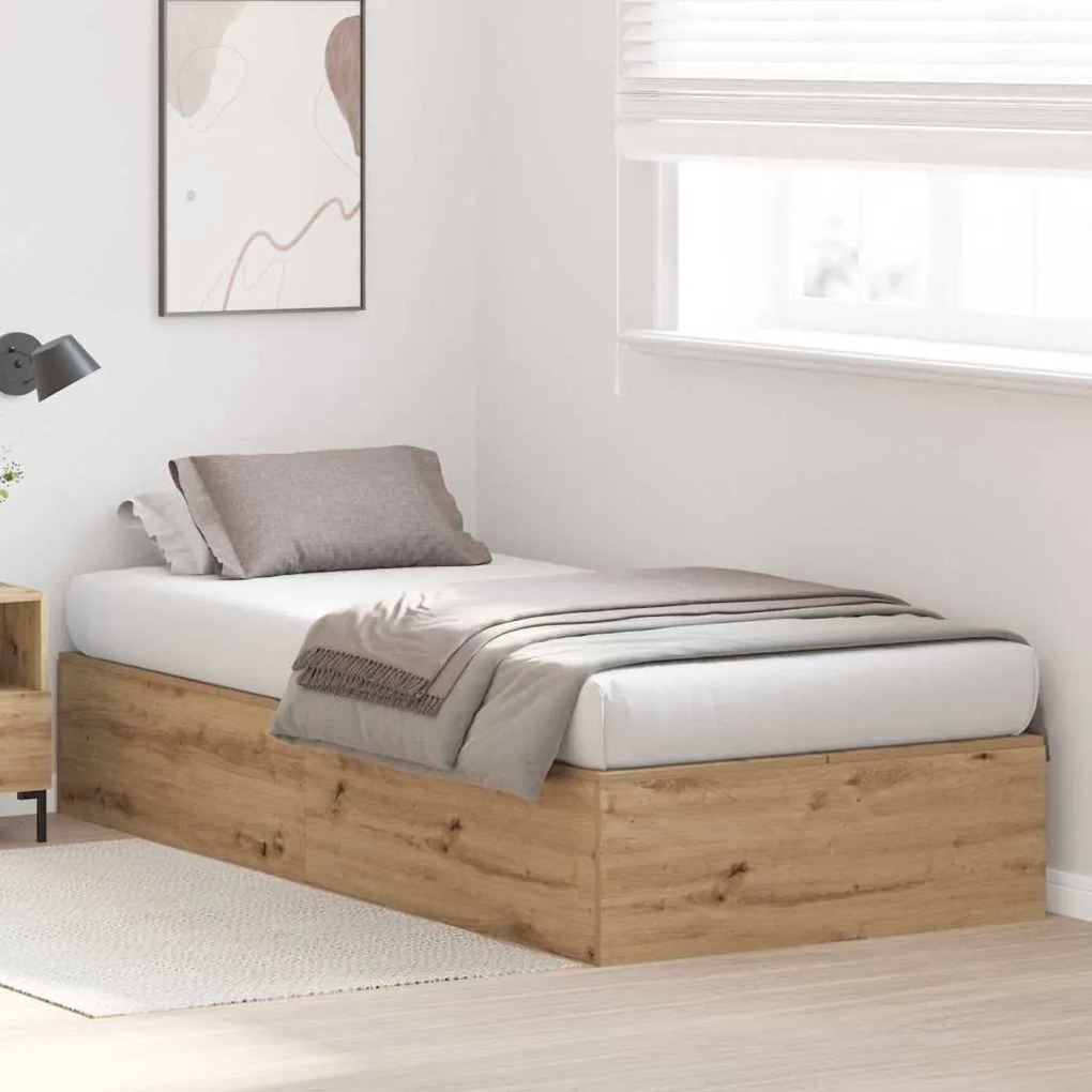 Rám postele s úložným prostorem Artisanový dub 100 x 200 cm 3335356