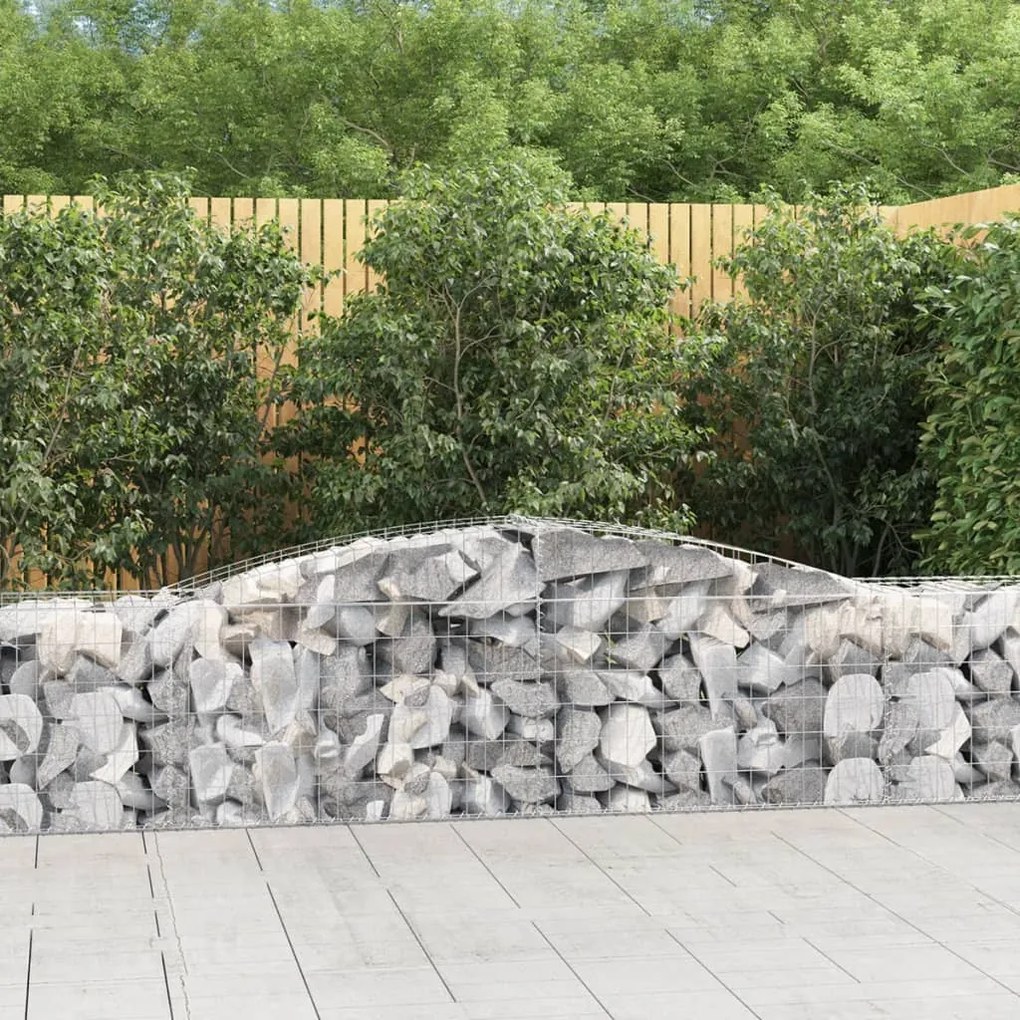 Klenuté gabionové koše 5 ks 400x50x60/80 cm pozinkované železo 3146973