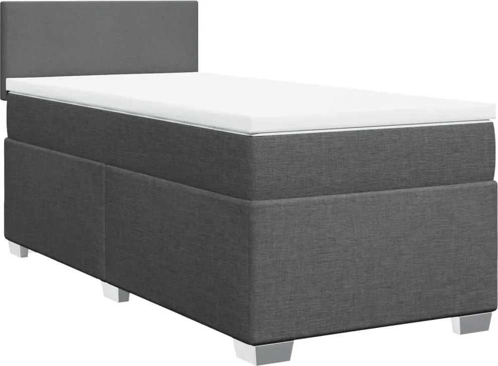 Box spring postel s matrací tmavě šedá 80 x 200 cm textil 3288009