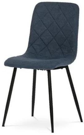 Autronic Moderní jídelní židle Židle jídelní, modrá látka, nohy černý kov (CT-283 BLUE2)