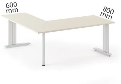 Rohový kancelářský psací stůl PRIMO FLEXIBLE 1800 x 1800 mm, ořech