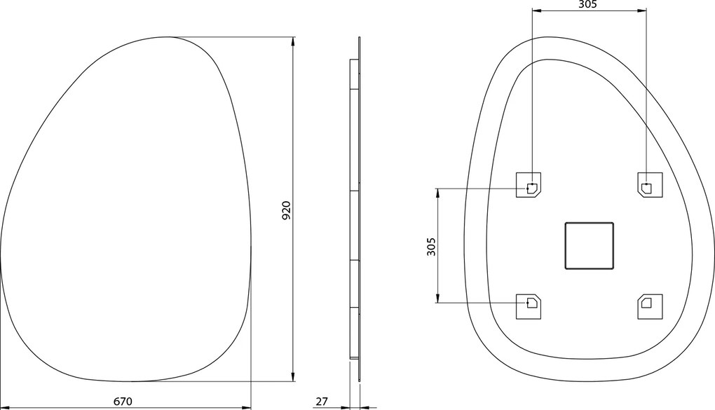 Sapho Sapho, STEN LED podsvícené zrcadlo 67x92cm, NA372