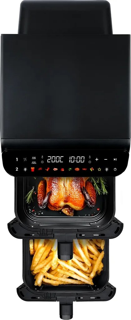 TESLA AirCook DualZone Q670 XXL - multifunkční duální digitální horkovzdušná fritéza