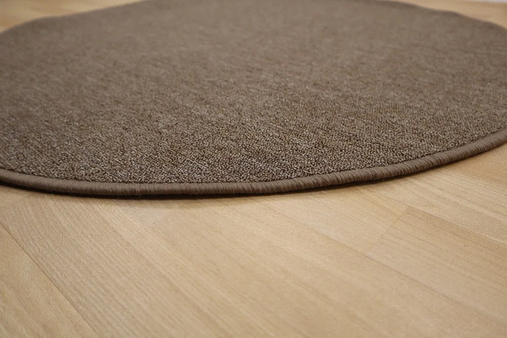 Vopi, Kusový koberec Astra hnědá kruh, 100x100 (průměr) kruh, hnědá, chodba / předsíň
