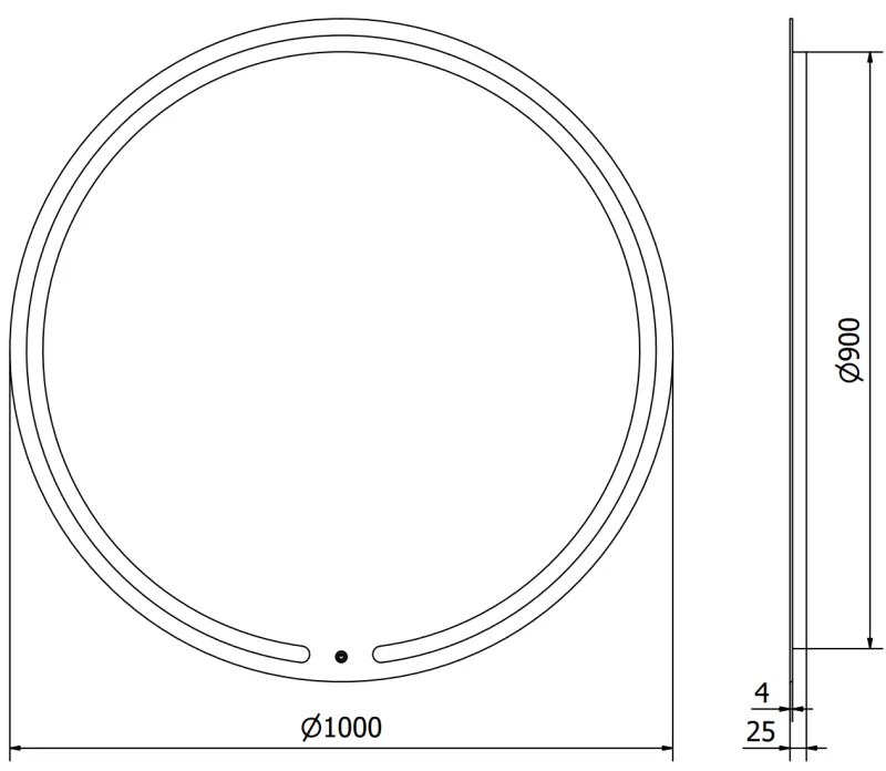 Mexen Rose, LED koupelnové zrcadlo s podsvícením 100x100 cm, 6000K, ochrana proti zamlžování, 9810-100-100-611-00