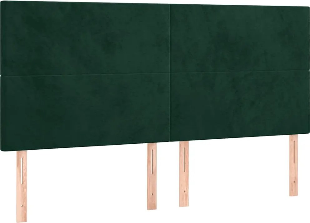 Rám postele bez matrace tmavě zelená 200 x 200 cm samet 3125656