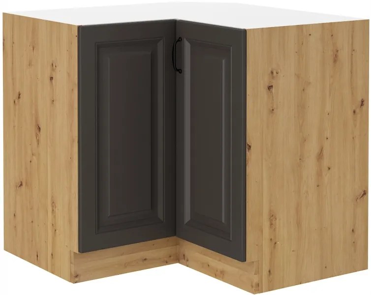 Kuchyňská skříňka Stilo 90x90 DN 1F BB korpus dub artisan, dvířka šedá