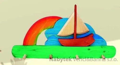 dekorace dětský věšák plachetnice met 26503