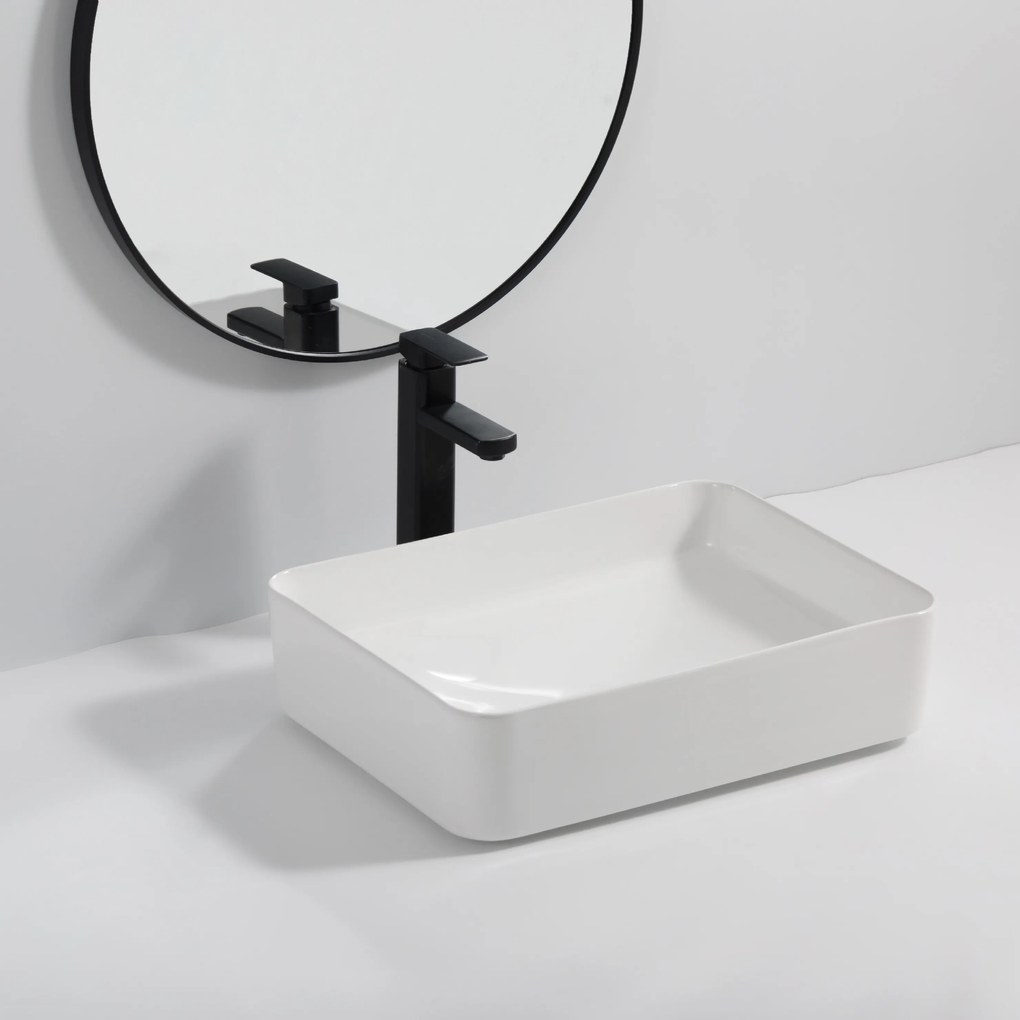 Erga Madalyn, umyvadlo na desku 500x370x135 mm, bílá lesklá, ERG-V03-9674-WH