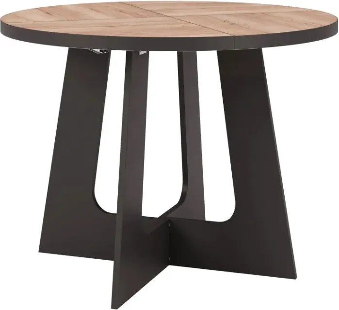 Rozkládací jídelní stůl Belagio 110/160 cm černý/dub Halifax