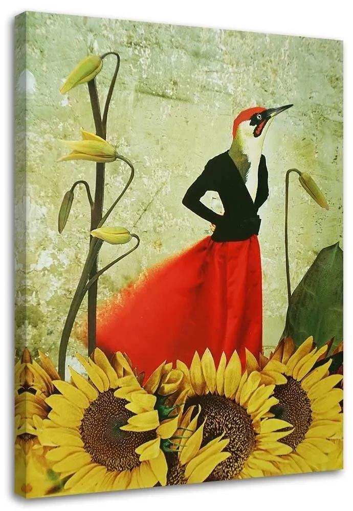 Gario Obraz na plátně Pták v červené sukni - Lili Chartrand Rozměry: 40 x 60 cm
