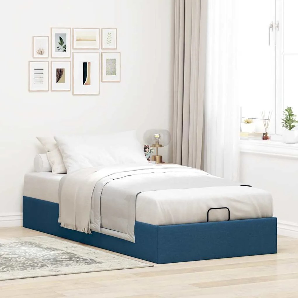 Osmanský rám postele bez matrací modrá 100x200 cm textil 3310860