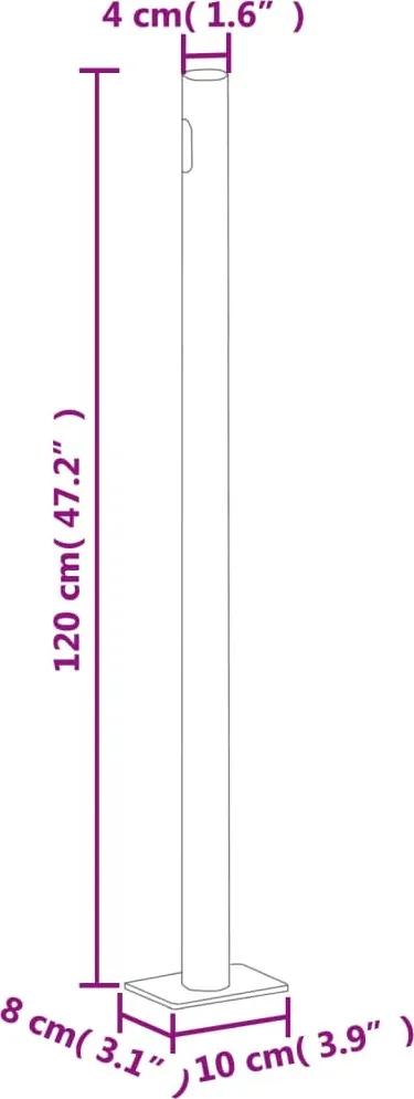 vidaXL Zatahovací boční markýza 200 x 500 cm černá [313417]