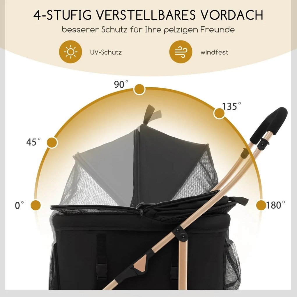 Costway 3 v 1 Psí kočárek psí buggy skládací až 15 kg Vozík pro domácí mazlíčky