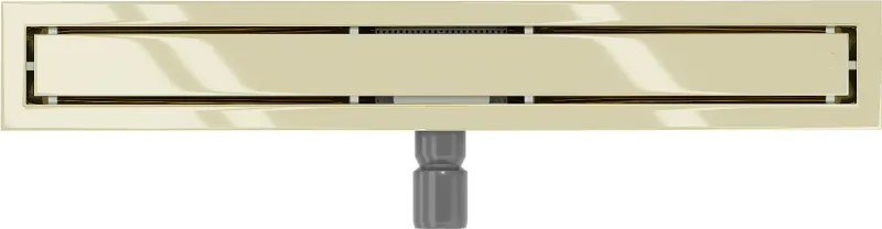 Mexen Flat nerezový sprchový žlab 70 cm (2v1) - vzor M13, zlatá, 1510070-15