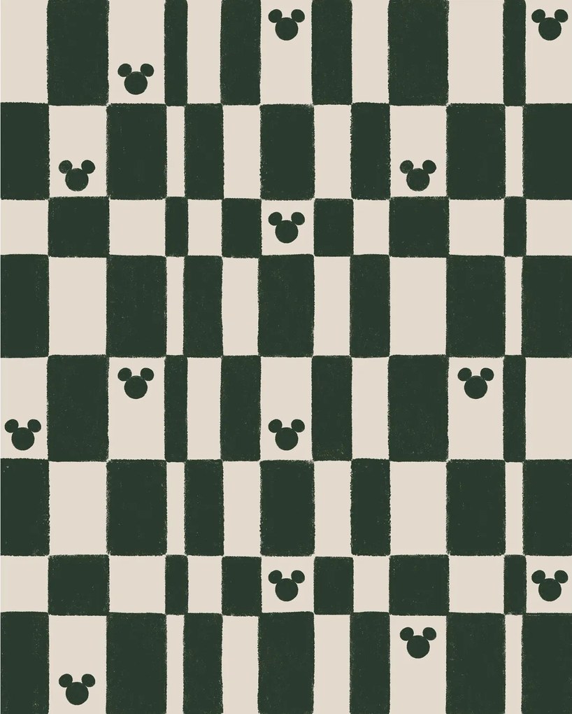 Komar Vliesová fototapeta Disney Mickey Mouse Green Chess 200 x 250 cm
