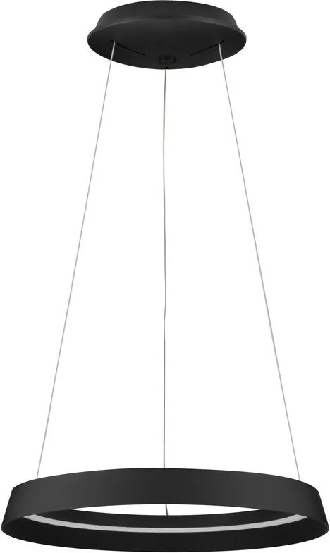 Matně černé hliníkové LED stmívatelné závěsné svítidlo se stínidlem z akrylového skla ø 45 cm Ormi – Nova Luce