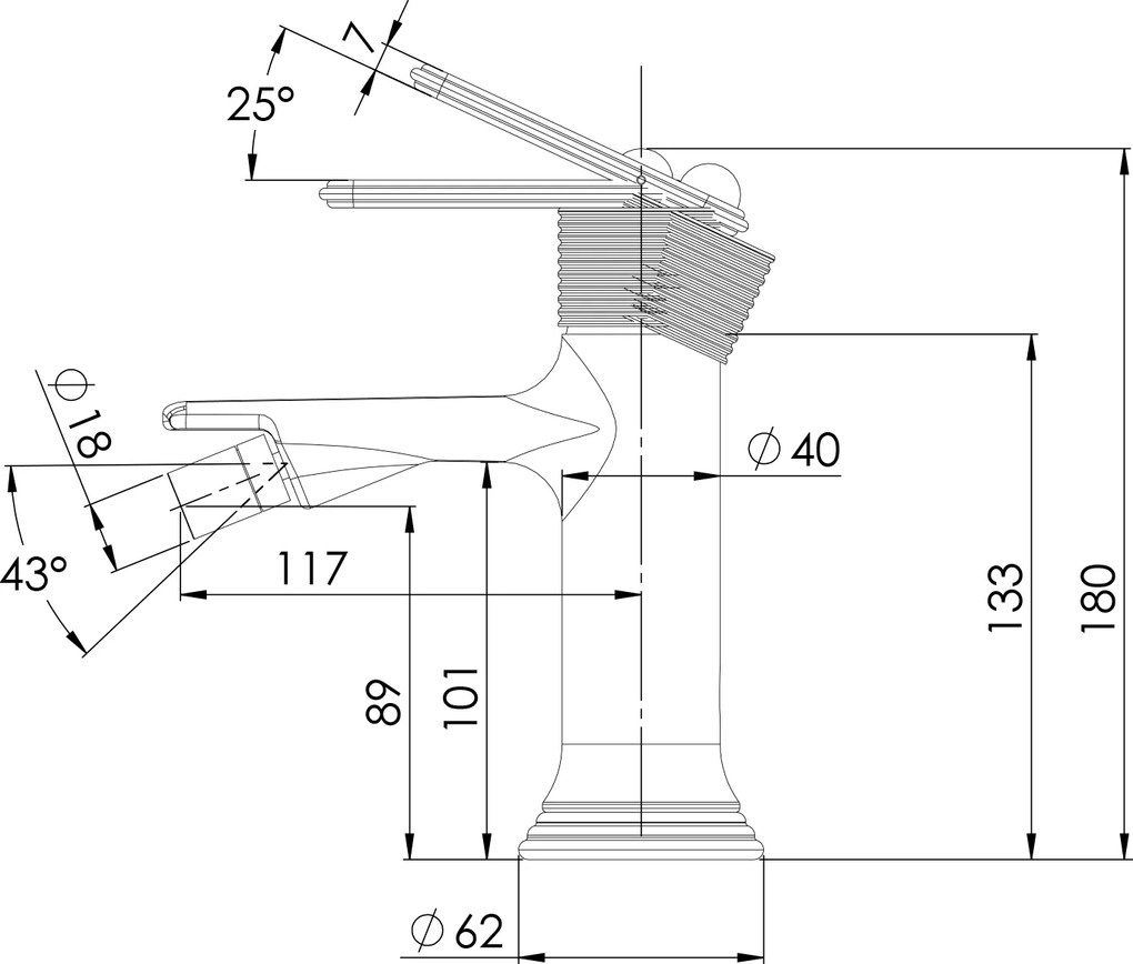 Sapho Bebé bidetová baterie stojánková bez výpusti bronz BB003/18