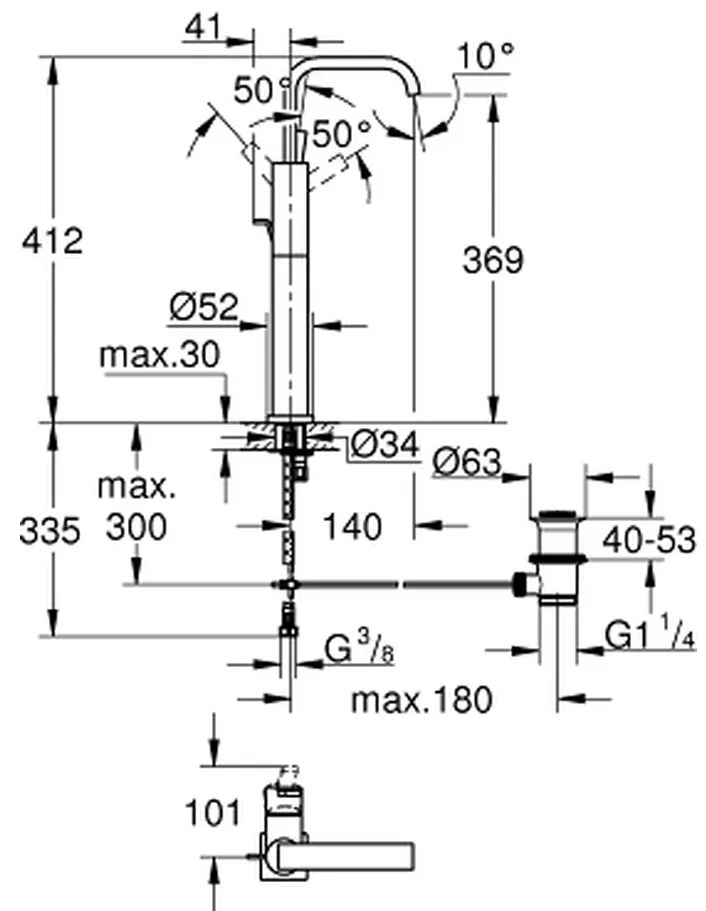 Grohe Allure - Páková umyvadlová baterie, chrom 32249000