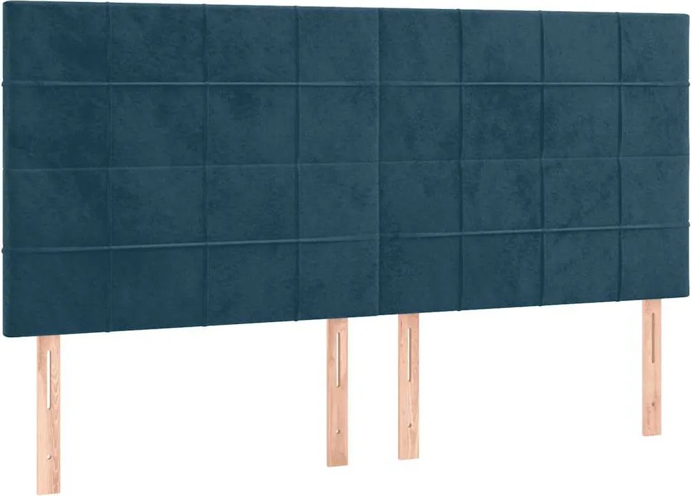 Box spring postel s matrací tmavě modrá 160x200 cm samet 3137855