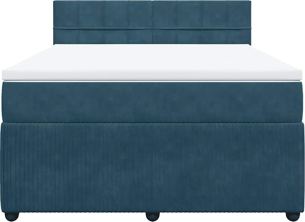 Box spring postel s matrací modrá 140 x 200 cm samet 3287762