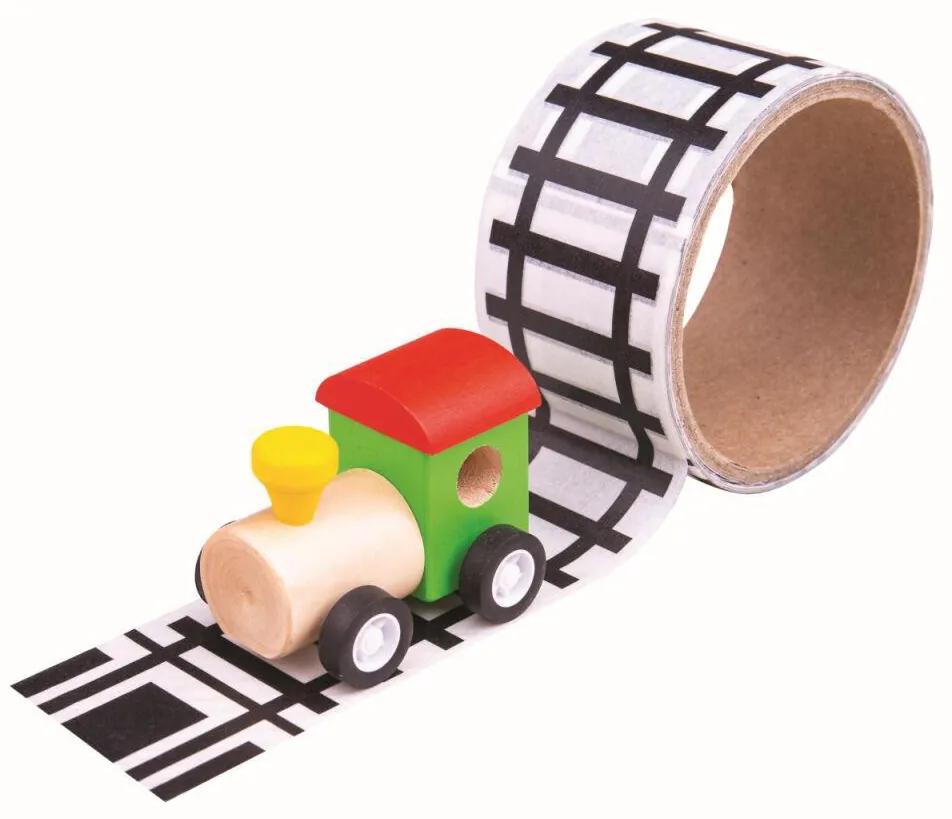 Bigjigs Toys Lepící páska Cesta s autíčkem