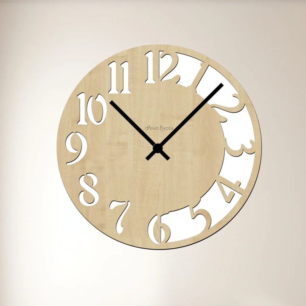 dřevo života Nástěnné hodiny CLOCK Zvolte barvu dekoru: Antracitová, Zvolte velikost hodin (cm): 40x40, Barva ručiček: Stříbrné