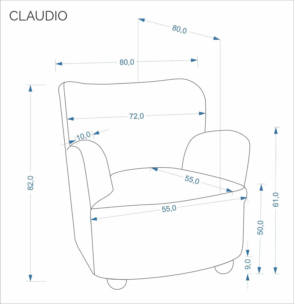 Designové křeslo Claudio krémové