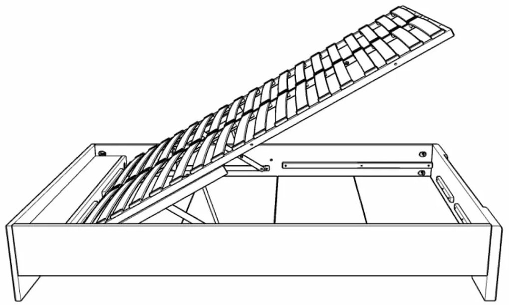 Prodloužená postel s úložným prostorem Sandemo - borovice   ,  140x220 cm