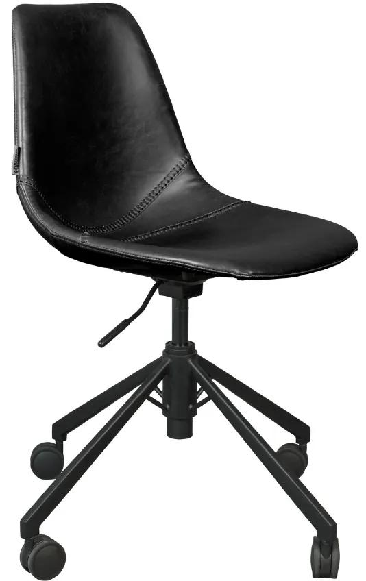 OnaDnes -20% Černá koženková konferenční židle DUTCHBONE Franky