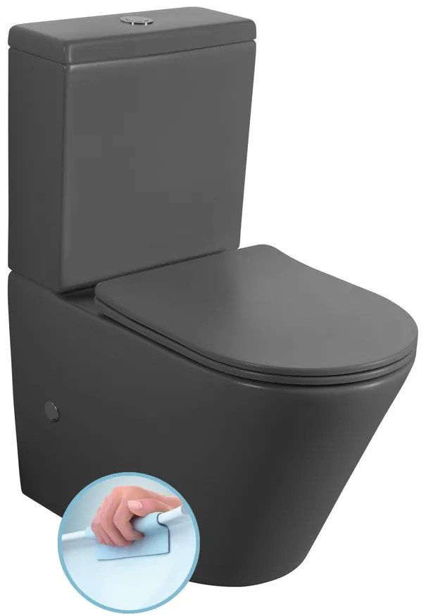 Sapho Sapho, DARIO RIMLESS WC kombi mísa s nádržkou, spodní/zadní odpad, bílá, PC1012WRGR