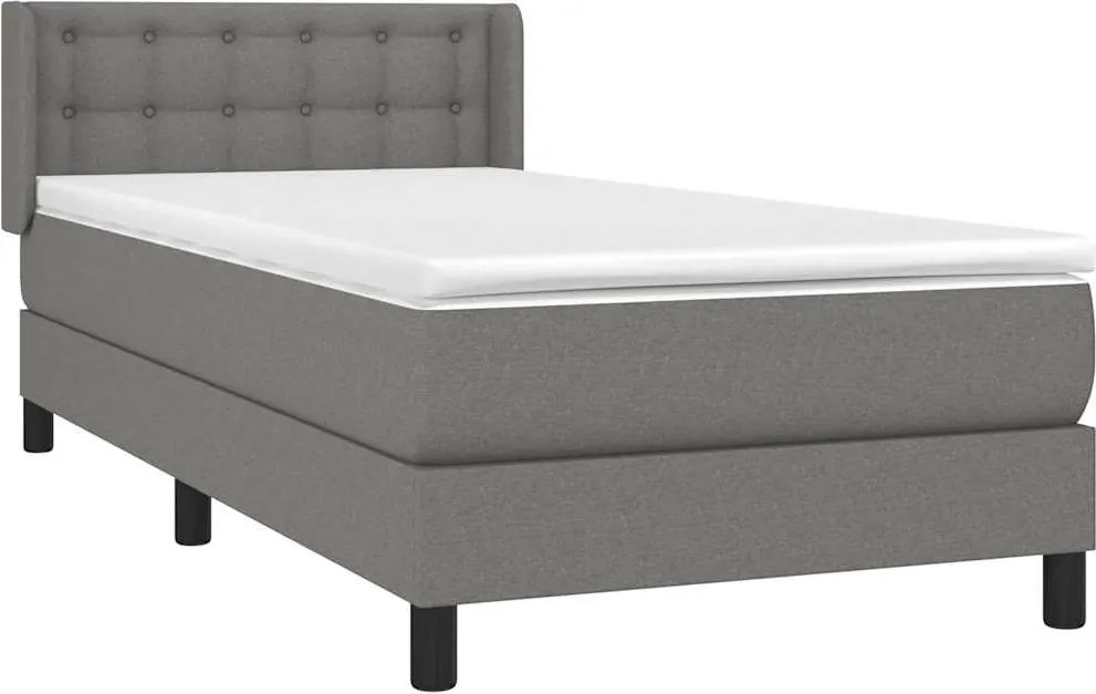Box spring postel s matrací tmavě šedá 80 x 200 cm textil 3129986