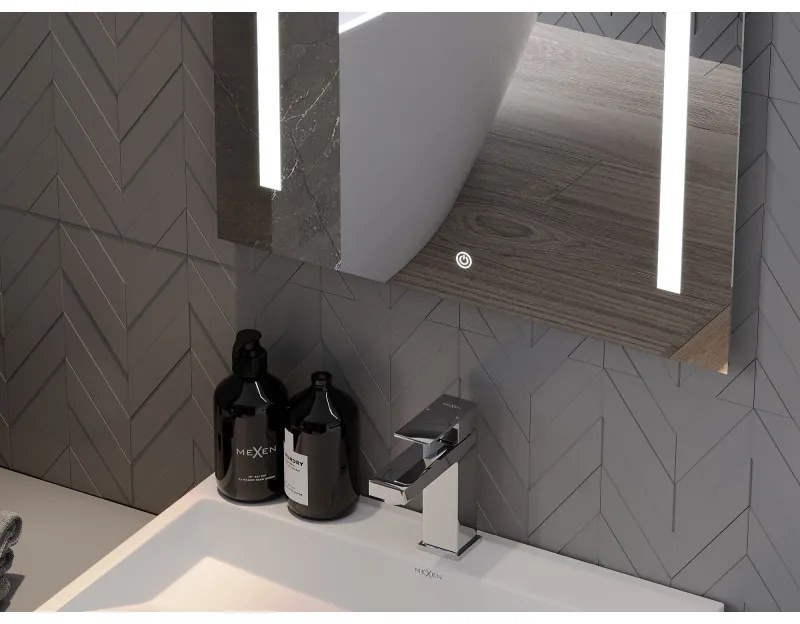 Mexen Remi, LED koupelnové zrcadlo s podsvícením 50 x 70 cm, 6000K, ochrana proti zamlžování, 9804-050-070-611-00