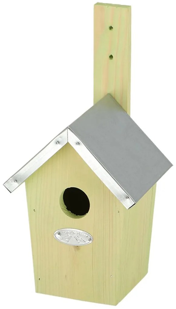 Ptačí budka Simi, 30x15x13 cm, dřevo/kov, hnědá