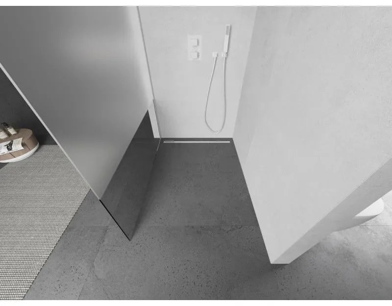 Mexen Kioto L, sprchová zástěna Walk-In 70 x 200 cm, 8mm čiré sklo-námraza, bílý profil, 800-070-103-20-35