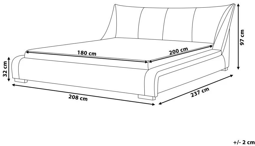 Manželská postel 180 cm NICE (s roštem) (šedá). 1007401