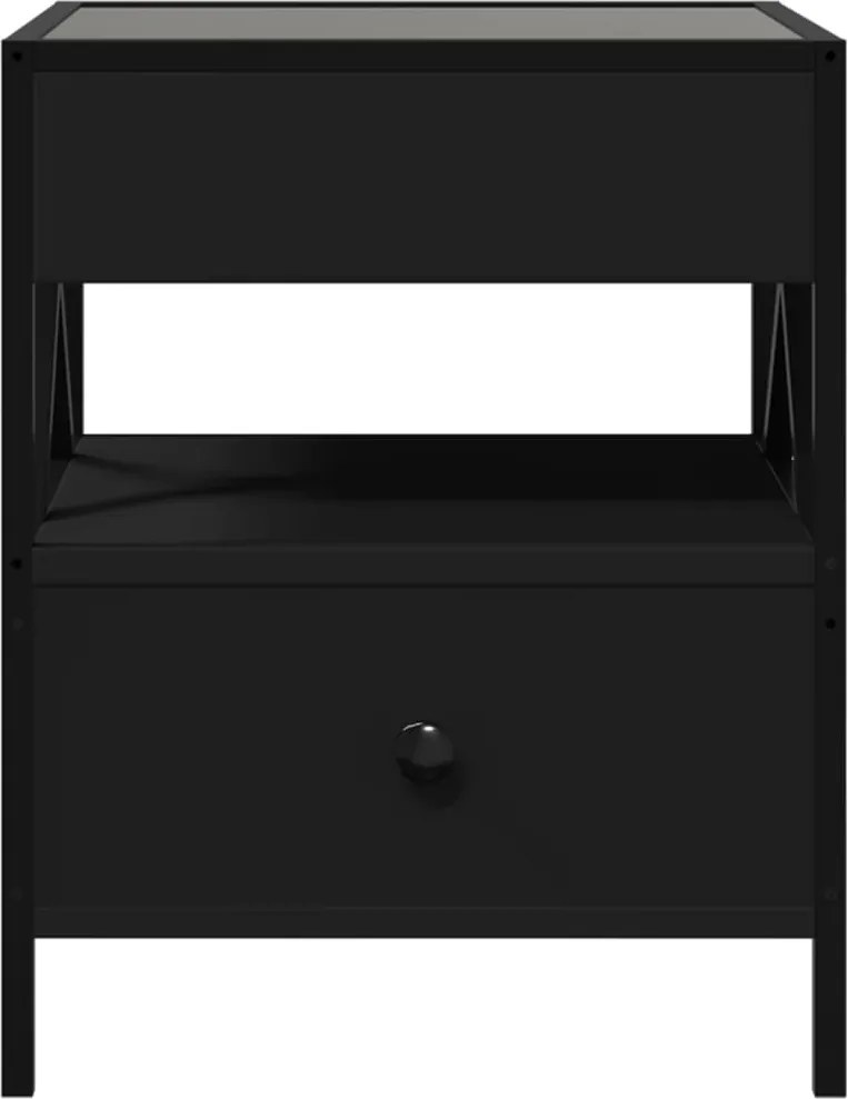 Noční stolek s Infinity LED černý 40 x 40 x 51 cm 3284101