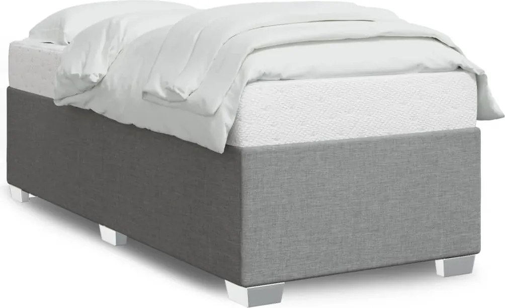 Rám postele bez matrace světle šedý 90 x 200 cm textil 3284443