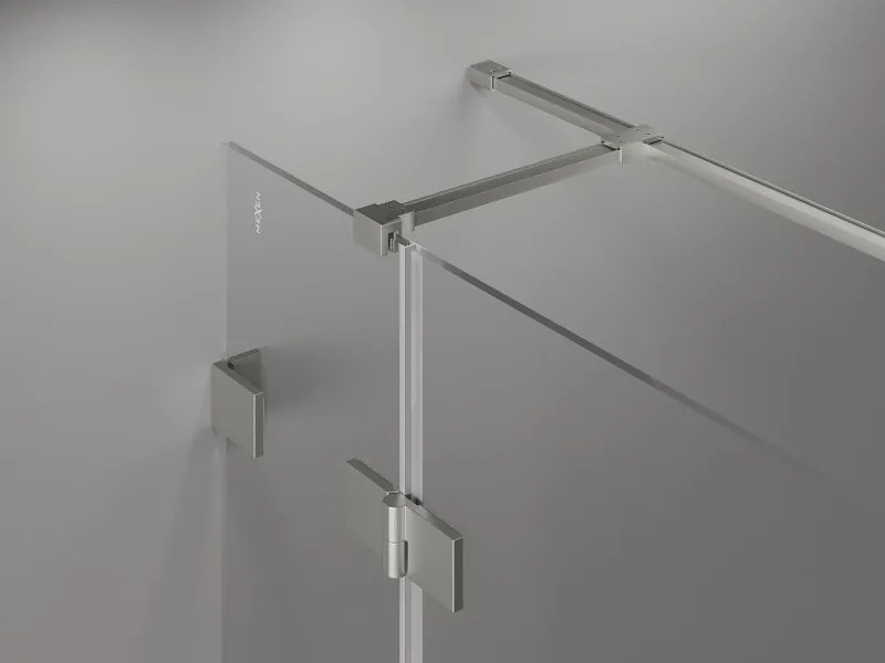 Mexen Lunar T, výklopný sprchový kout pravý 130 x 100 cm, 8mm čiré sklo, ocelový profil, 834T-130-100-97-00-P