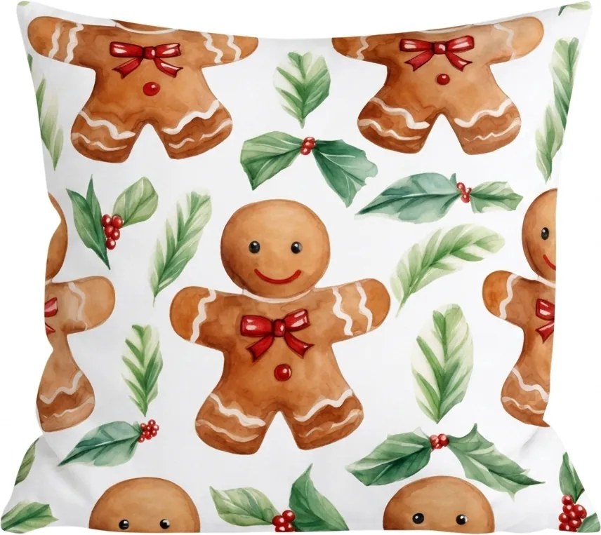 Flanelový povlak na polštář MERRY GINGER 45x45 cm, barevný