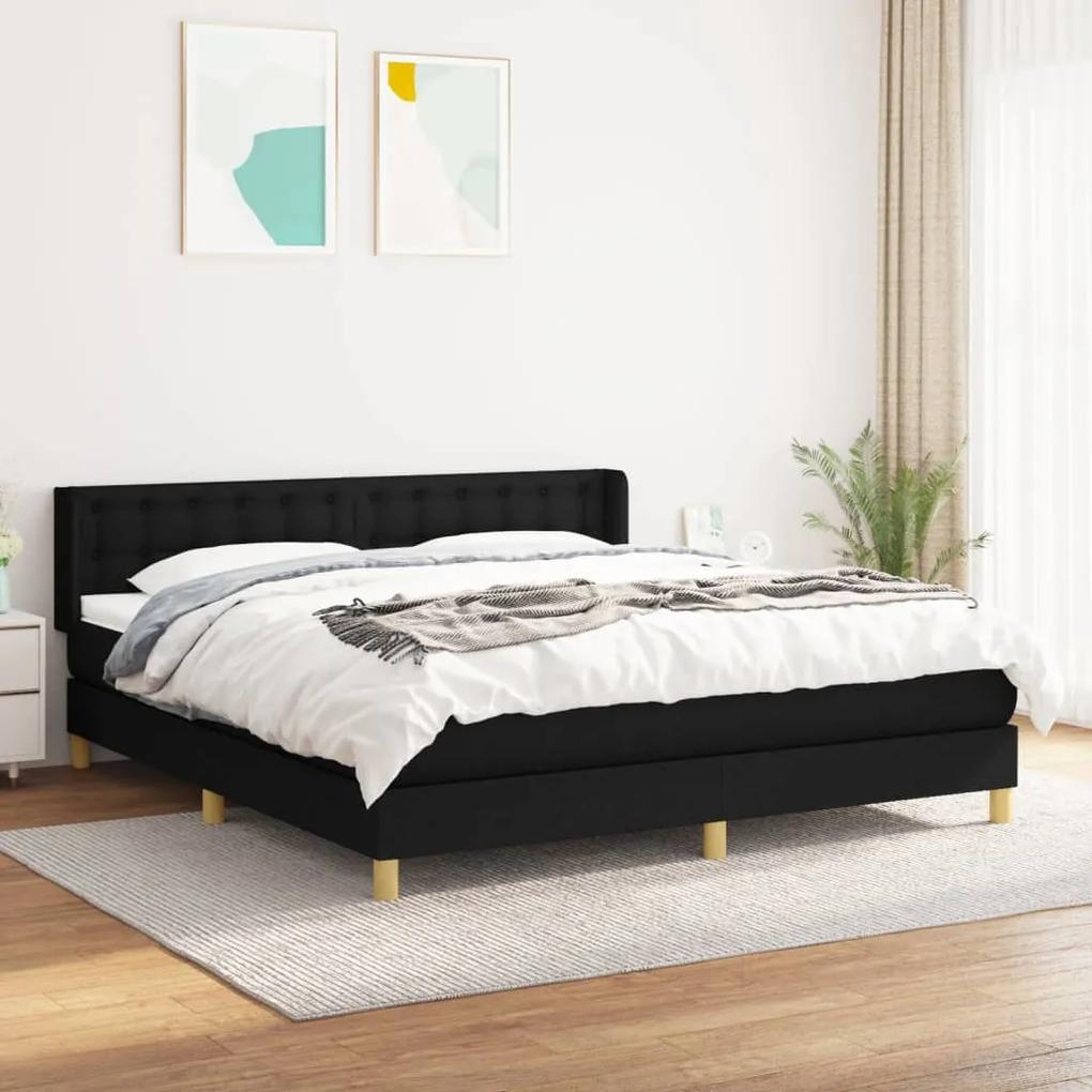 Box spring postel s matrací černá 180x200 cm textil,  3130611
