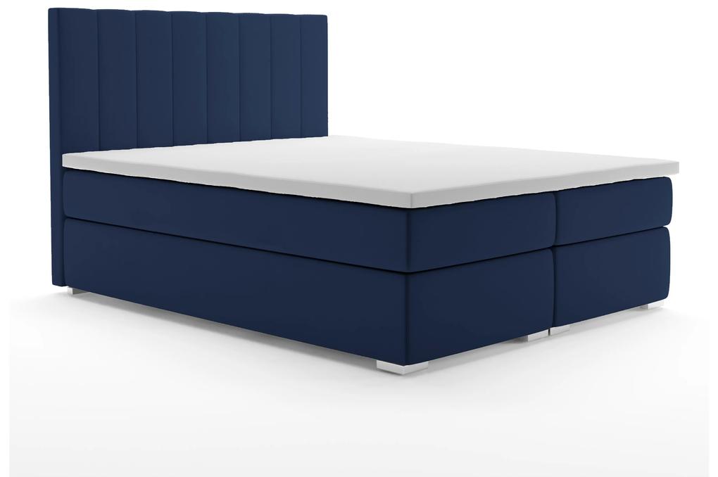 Kontinentální postel 140 cm Pugno (tmavě modrá) (s úložným prostorem). 1044298