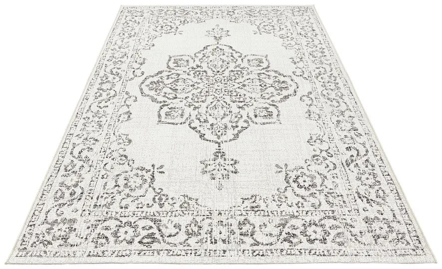 Hanse Home, Kusový koberec Beach 103855 Cream/Grey/Anthracite – na ven i na doma, 240x340, béžová, bílá, chodba / předsíň