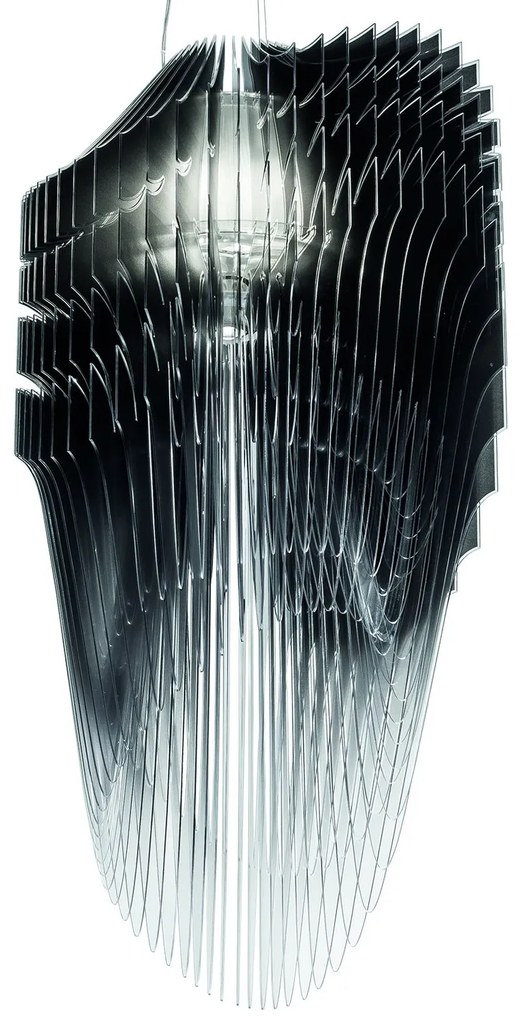 Slamp Avia suspension S, černé designové svítidlo od Zaha Hadid, 2x12W E27 + 7W Spot LED PAR 20, 85cm