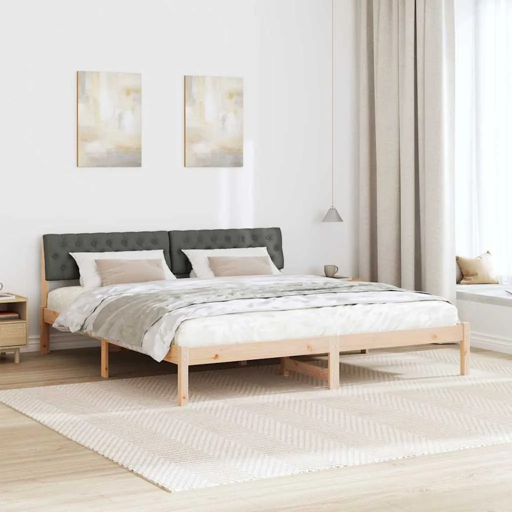 Rám postele s čelo hnědá a tmavě šedá 180 x 200 cm 3394344
