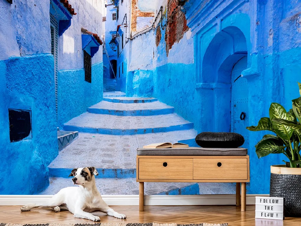 Tapeta modré město chefchaouen v maroku