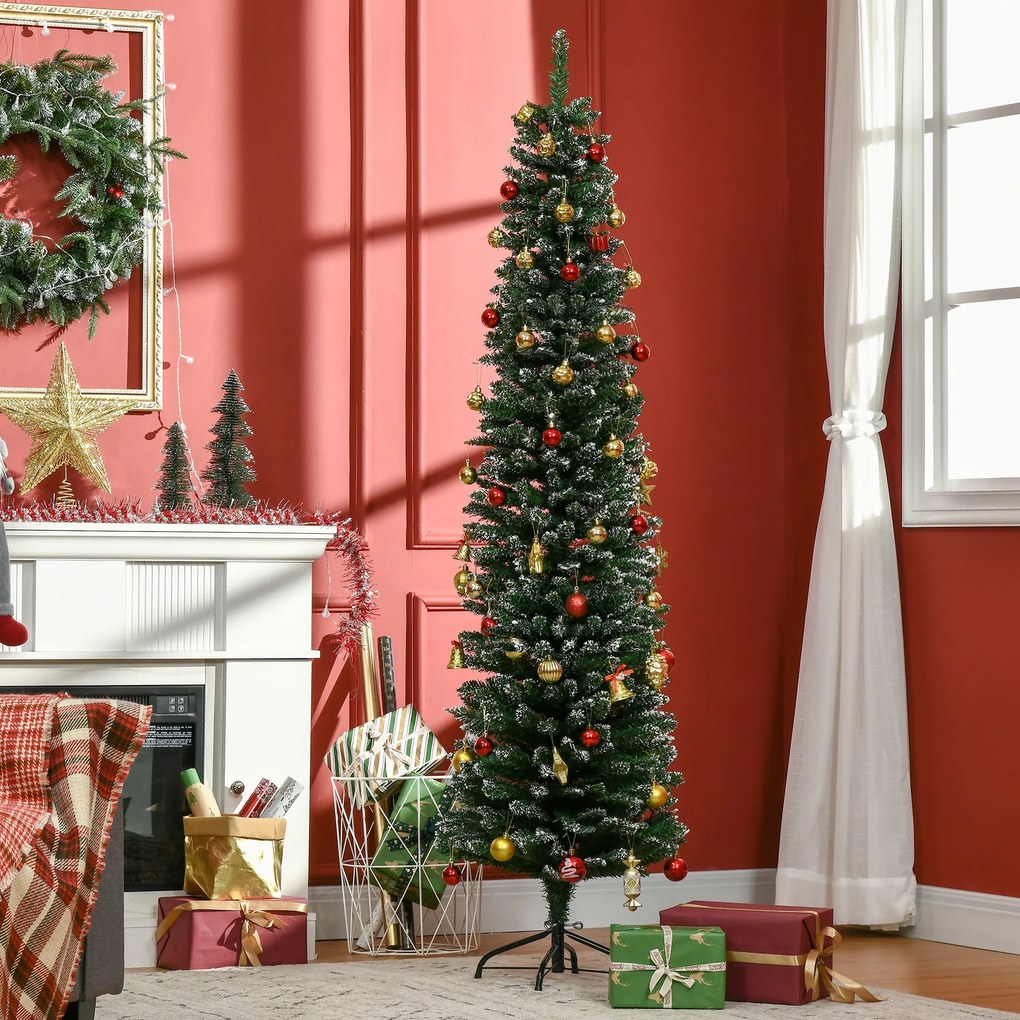 HOMCOM Vánoční stromek 190 cm, vysoce realistický, 570 větviček, nehořlavý, stabilní podstavec, zelená